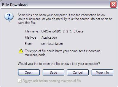 The NBC Urgent MessagingApplication installation process will start.